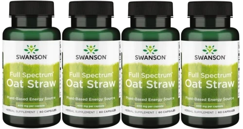 4 x FS Oat Straw (Owies zwyczajny) 400mg 60k, Swanson - Dzielnica Zdrowia